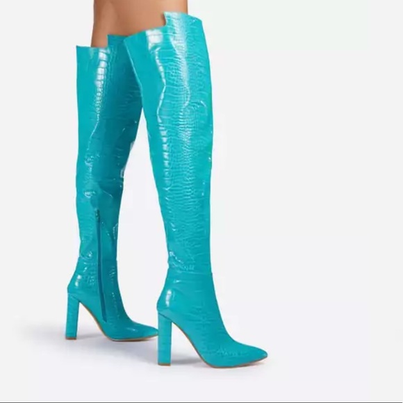 Shoes | Dramatic Croc Over The Knee Boot | Poshmark